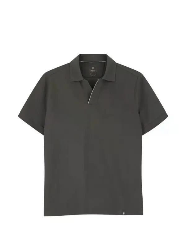 Boggi Milano Polo In Stretch Cotton Blend Piqué Cool Jade-fresh - Grey