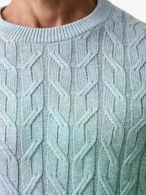 HACKETT LONDON Cable-knit Crew Neck Sweater