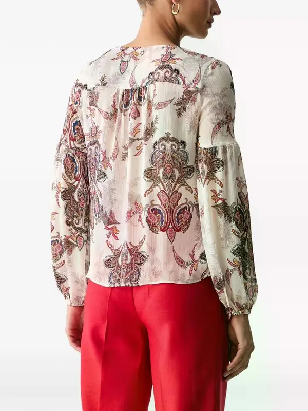 Guess Paisley-print Ruffled Blouse