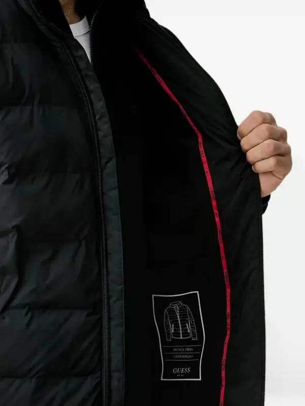 Guess Quilted Logo Print Jacket