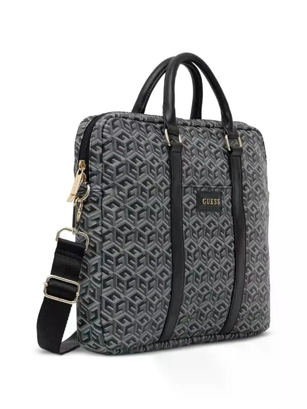 Guess Geometric-pattern Logo-patch Laptop Bag