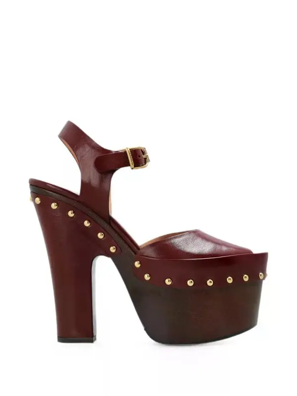 Chloé Meret Stud-embellished Sandals - Red