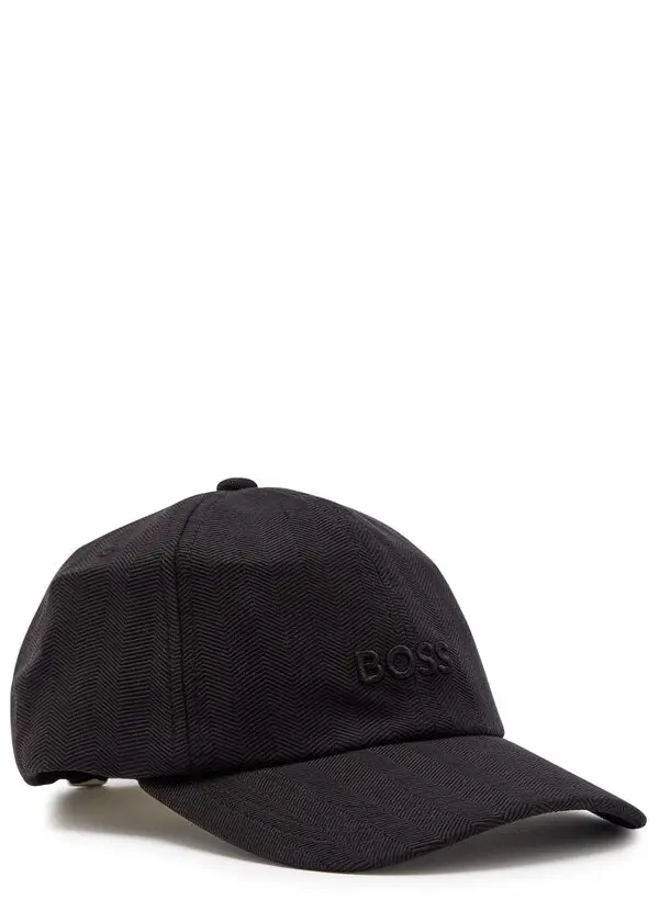 BOSS Zed Herringbone Cotton Cap - Black