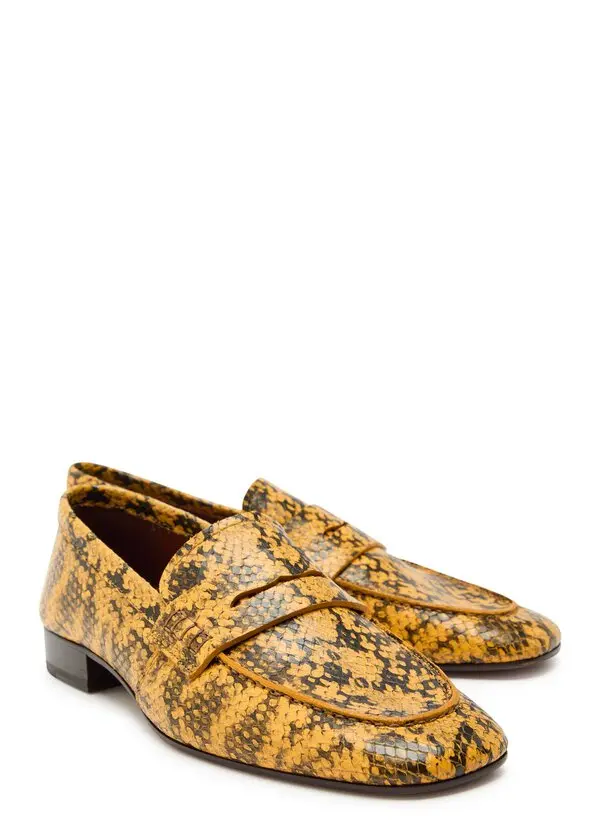 Dries Van Noten Snake-effect Leather Sneakers