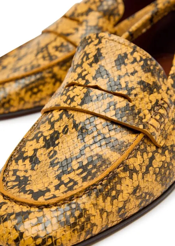 Dries Van Noten Snake-effect Leather Sneakers