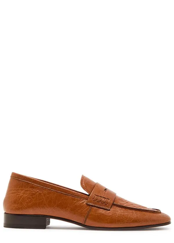Dries Van Noten Square-toe Leather Loafers - Brown