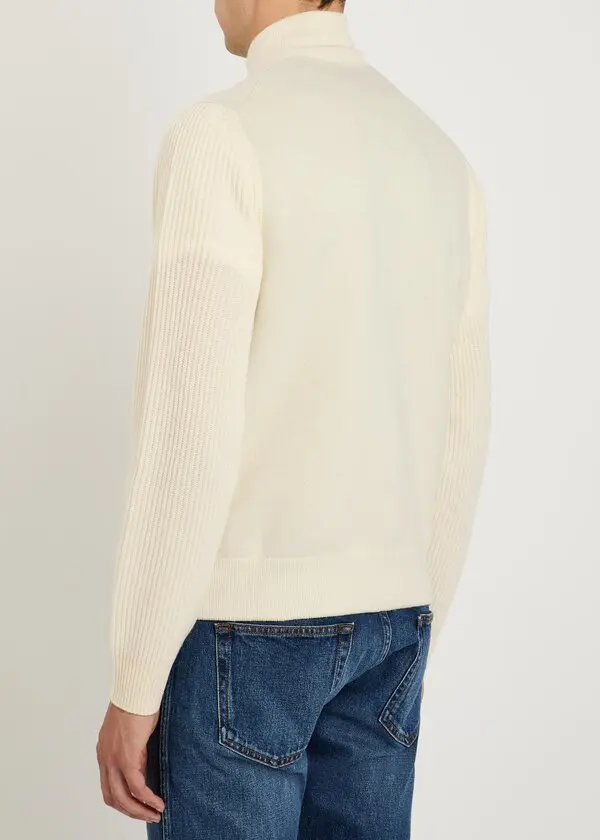 LARDINI Knit Wool-blend Jacket