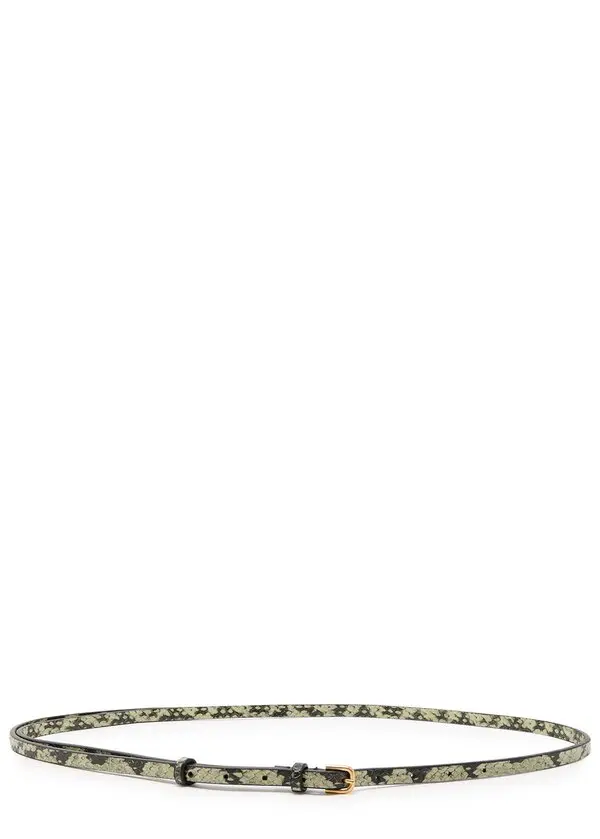 Dries Van Noten Snake-effect Leather Belt
