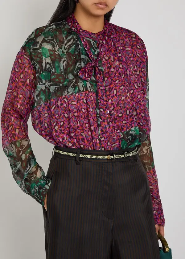 Dries Van Noten Snake-effect Leather Belt