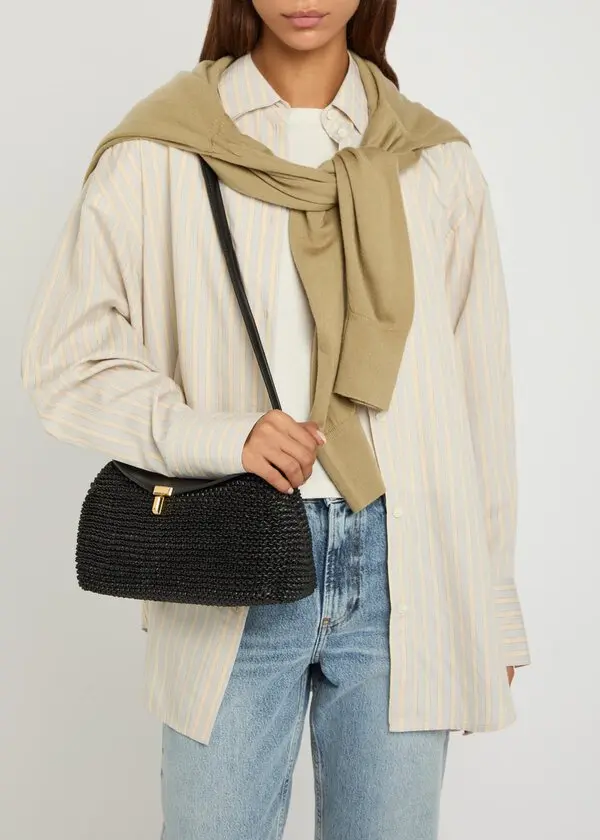 TOTEME T-lock Woven Leather Clutch