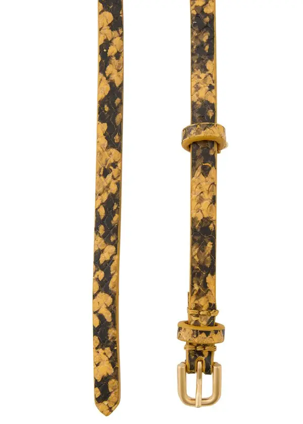 Dries Van Noten Snake-effect Leather Belt