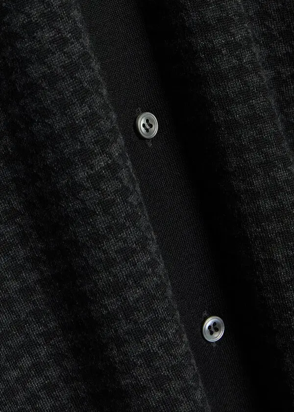 LARDINI Houndstooth Wool Cardigan