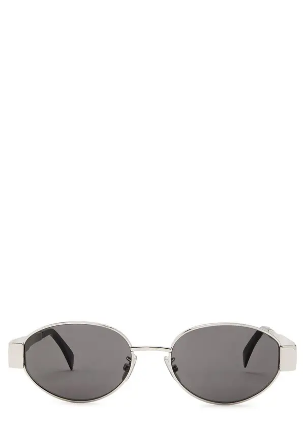 Celine Triomphe Round-frame Metal Sunglasses