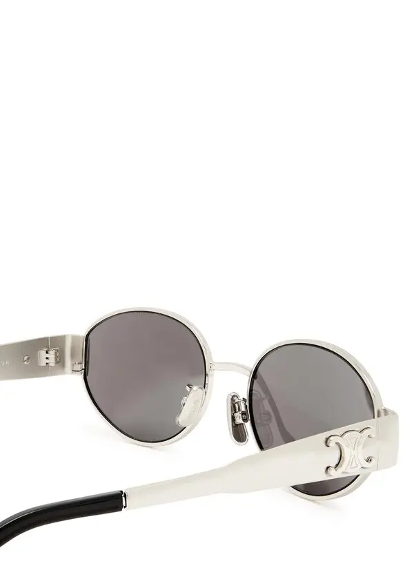 Celine Triomphe Round-frame Metal Sunglasses