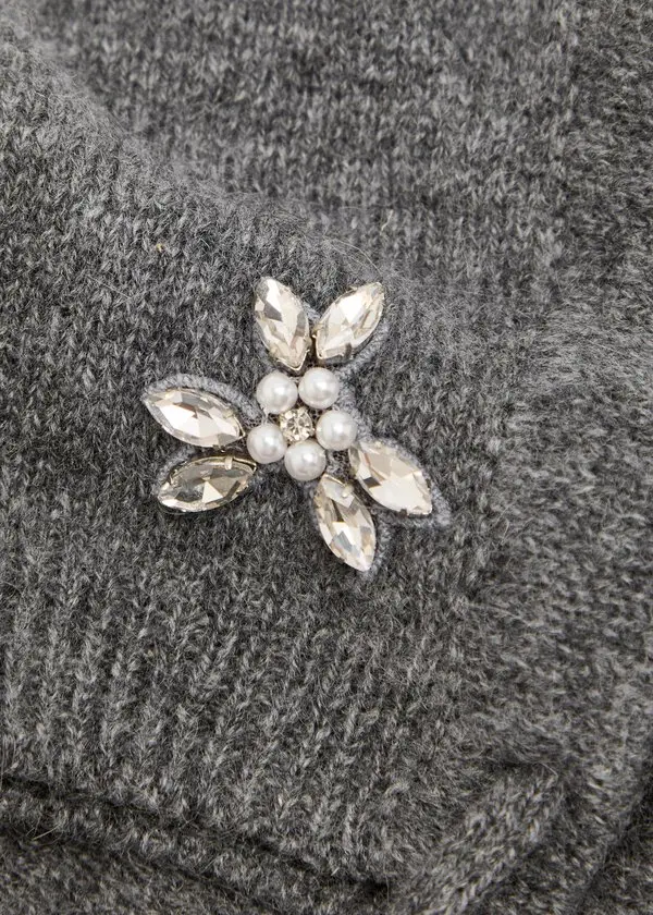 Simone Rocha Embellished Cashmere Bonnet