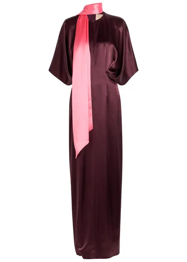 ROKSANDA Sami Draped Satin Maxi Dress - Multicoloured