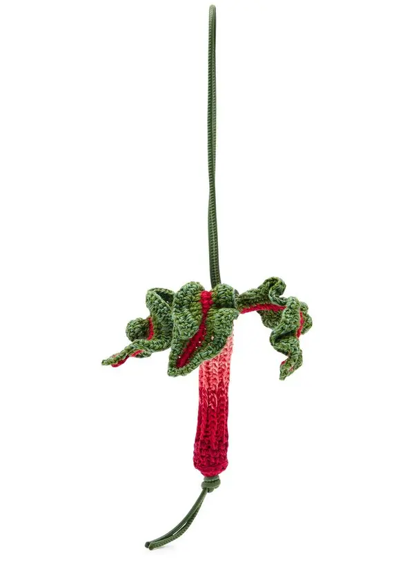 JW Anderson Rhubarb Crochet Cotton-knit Charm - Pink