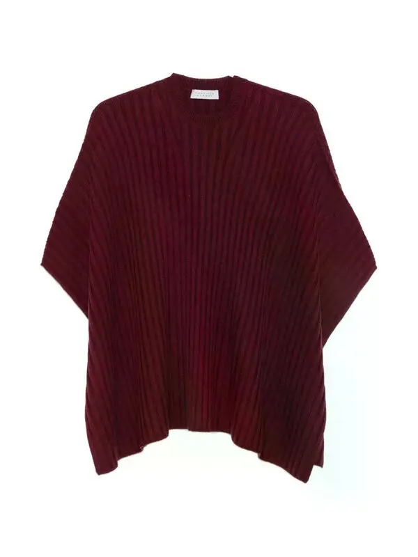 Gabriela Hearst Baron Ribbed-knit Poncho - Red