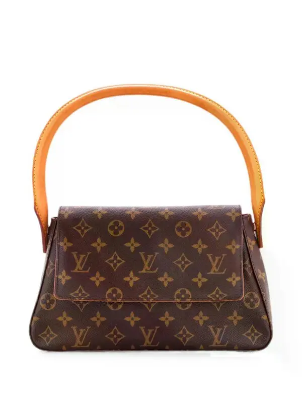 LOUIS VUITTON Looping Handbag Monogram Canvas Mini Satchel - Brown