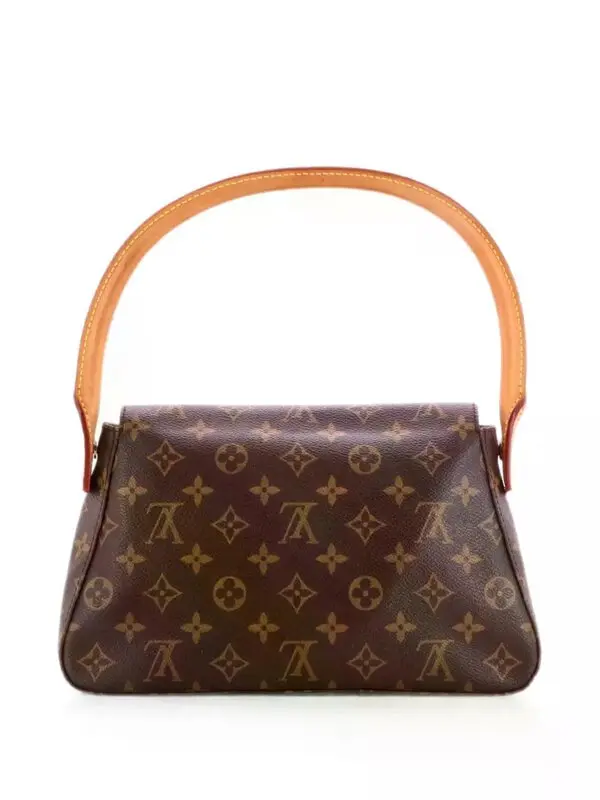 LOUIS VUITTON Looping Handbag Monogram Canvas Mini Satchel - Brown