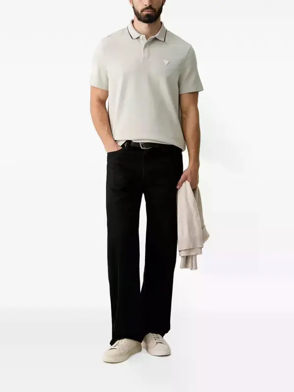 Guess Logo-patch Buttoned Polo Shirt