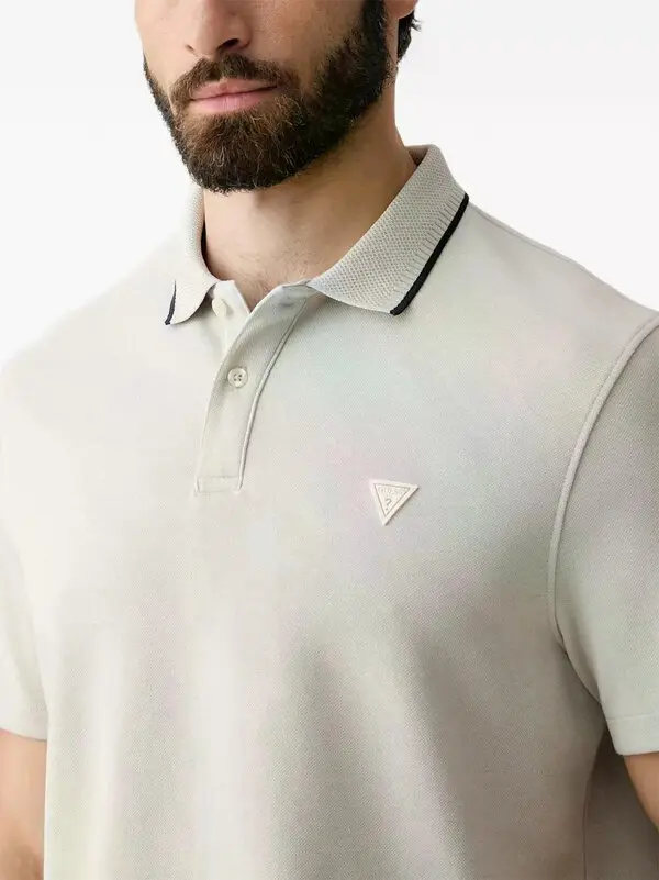 Guess Logo-patch Buttoned Polo Shirt