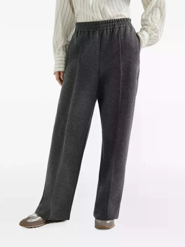 Brunello Cucinelli Techno Cotton And Cashmere Interlock Track Trousers - Grey