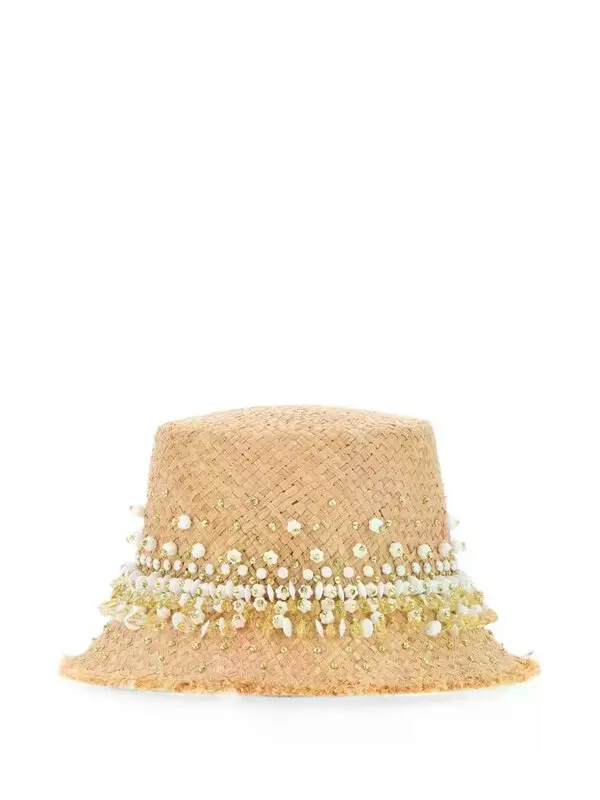 Prada Bead-embellished Bucket Hat - Neutrals