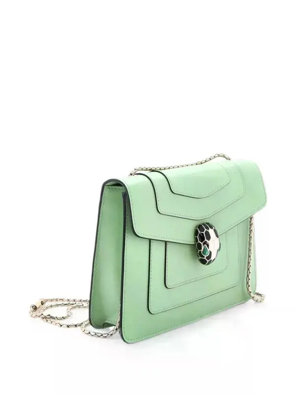 BVLGARI Serpenti Forever Square Shoulder Bag Leather Small Crossbody Bag