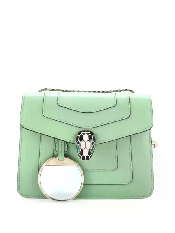 BVLGARI Serpenti Forever Square Shoulder Bag Leather Small Crossbody Bag