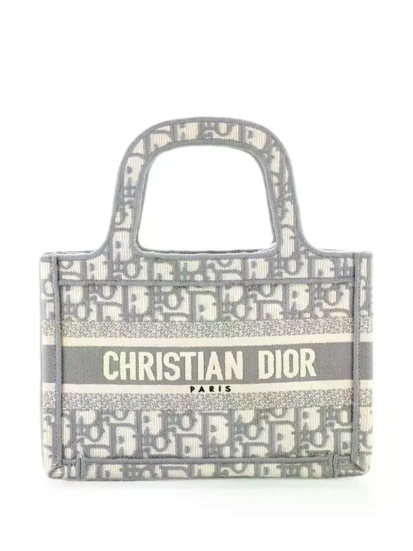 Dior Book Oblique Canvas Mini Tote Bag - Grey