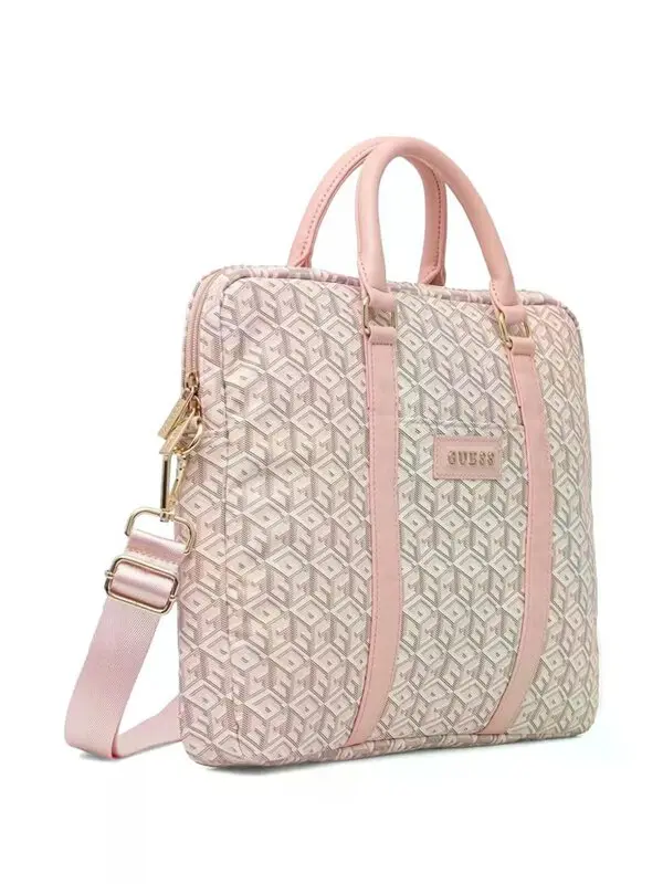 Guess Geometric-pattern Logo-plaque Laptop Bag