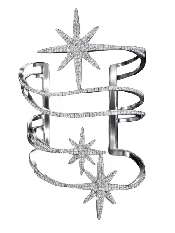 APM MONACO Star-motif Pavé Cuff Bracelet