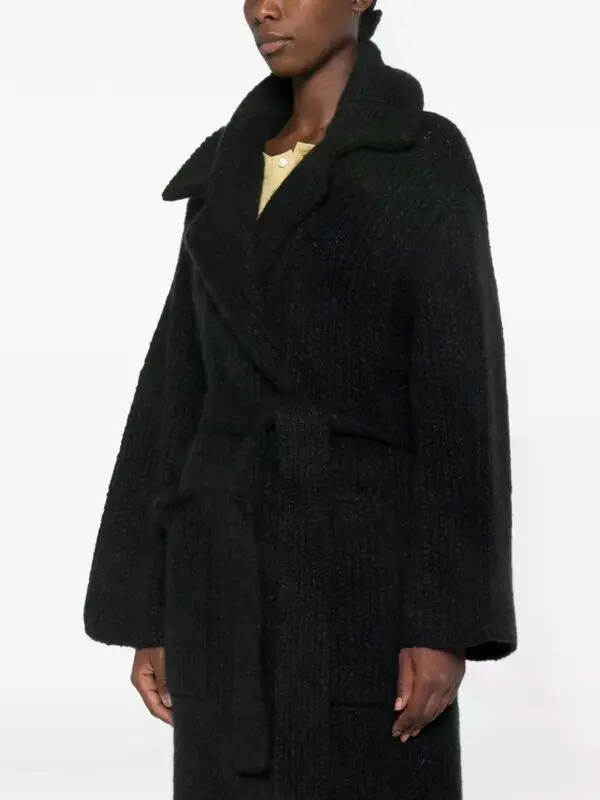 Alanui Ribbed-knit Belted Coat