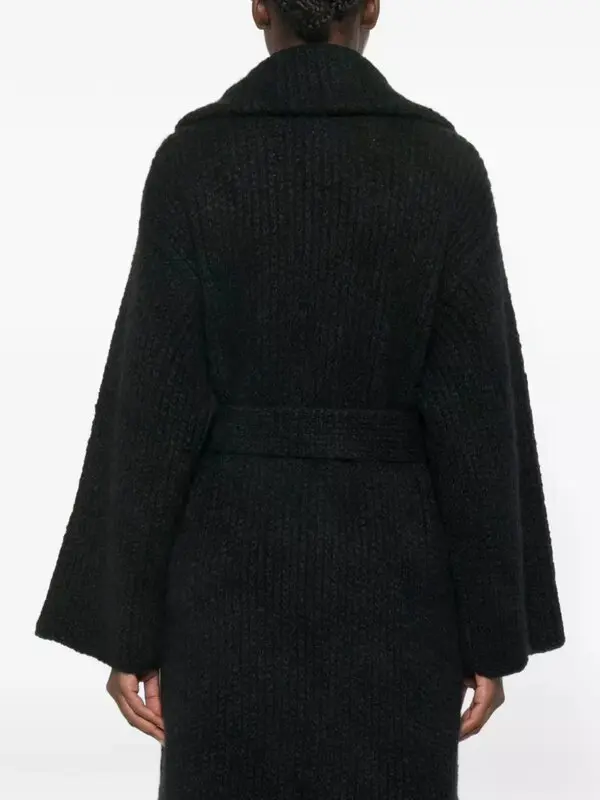 Alanui Ribbed-knit Belted Coat