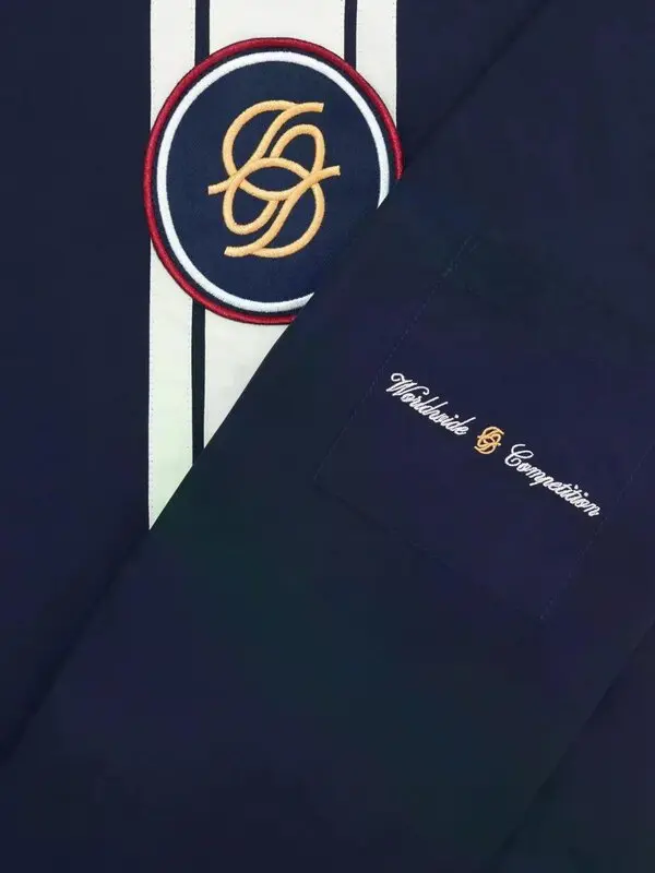 Drole De Monsieur Stripe-pattern Logo-patch Jacket