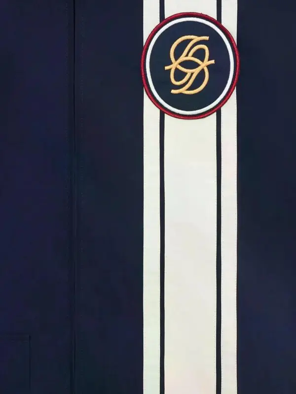 Drole De Monsieur Stripe-pattern Logo-patch Jacket