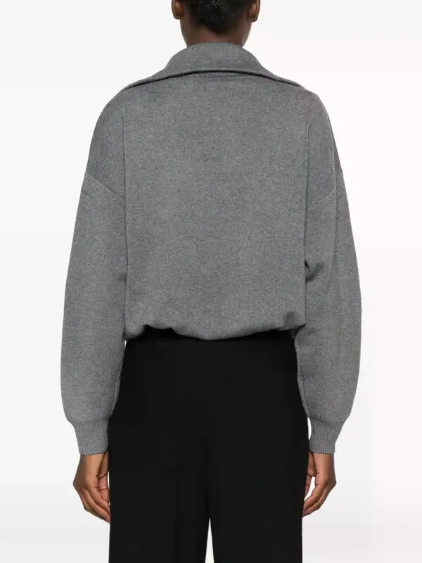 ELEH Long-sleeve Knitted Sweater With Spread Collar