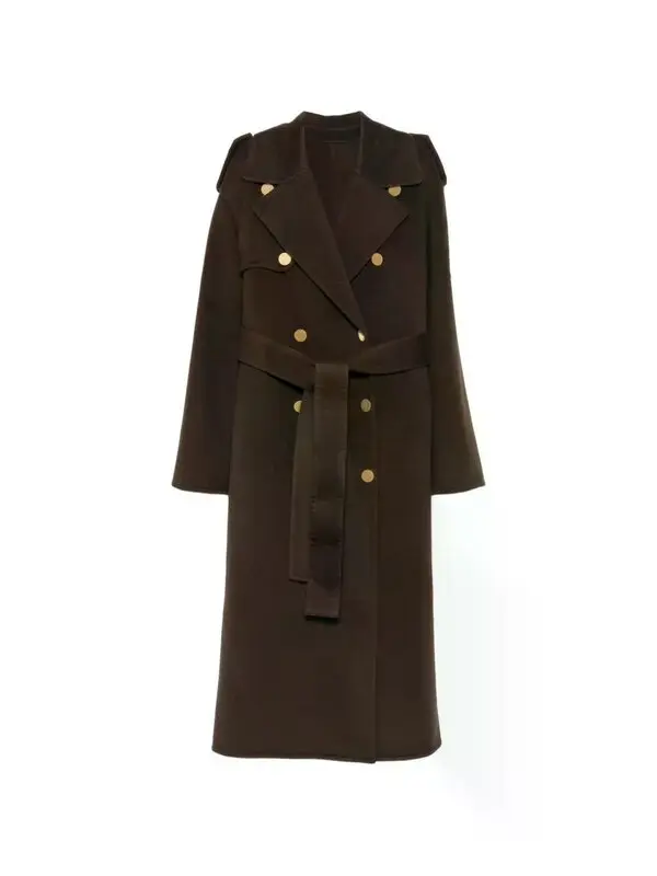 Alberta Ferretti Double-breasted Belted Coat - Brown