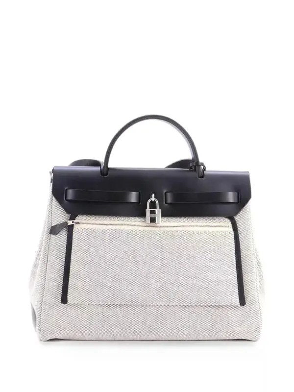 Hermès Herbag Zip Pegase Pop Toile And Leather 31 Shoulder Bag