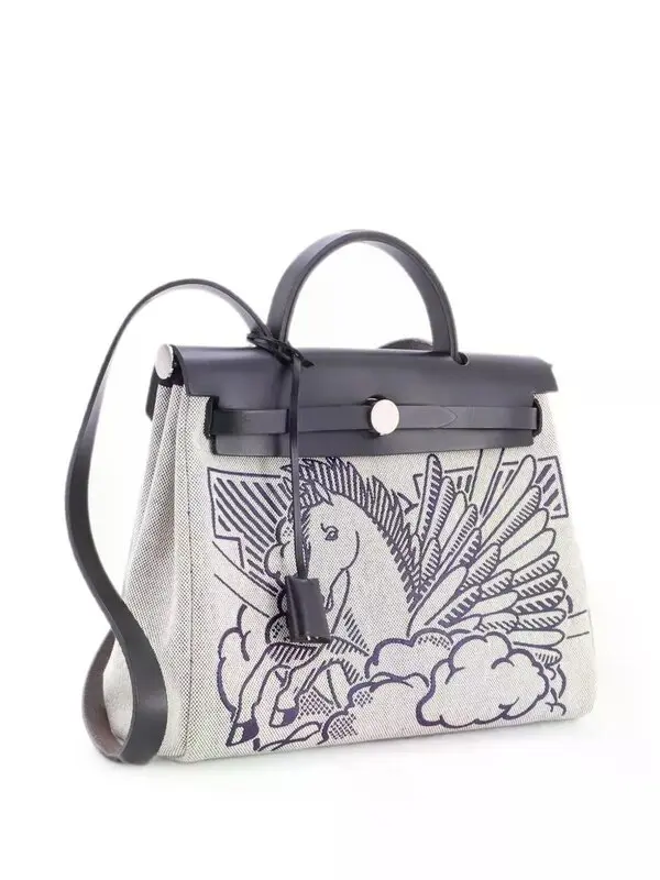 Hermès Herbag Zip Pegase Pop Toile And Leather 31 Shoulder Bag