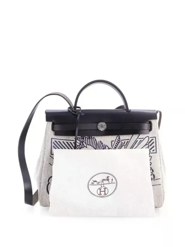 Hermès Herbag Zip Pegase Pop Toile And Leather 31 Shoulder Bag