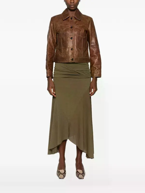 NILI LOTAN Susannah Leather Flap-pocket Jacket
