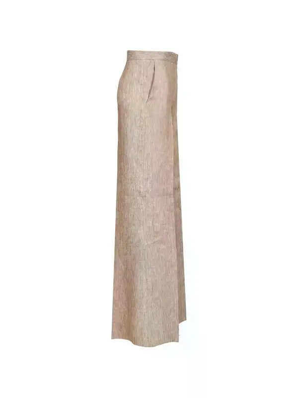 Max Mara Chevron Pattern Linen Trousers