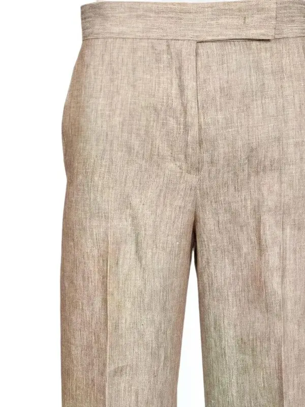 Max Mara Chevron Pattern Linen Trousers