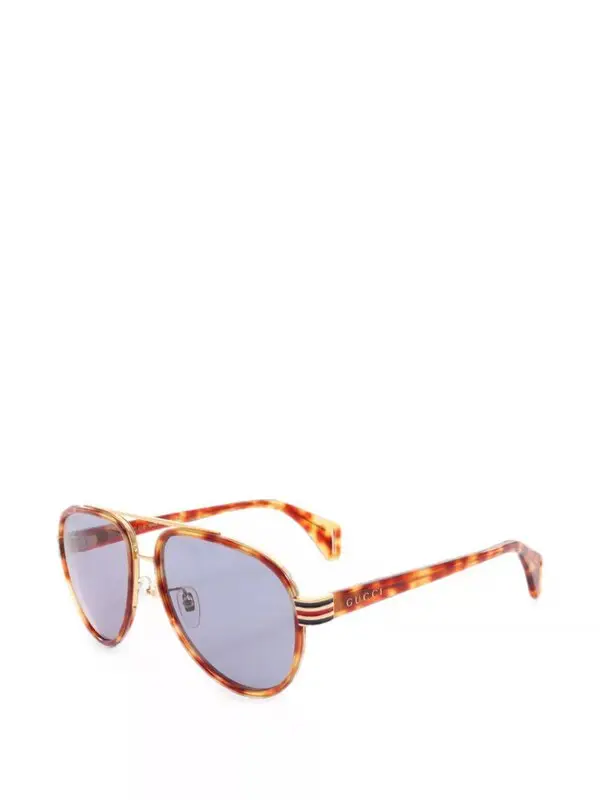 Gucci 2020s Tortoiseshell-effect Pilot Sunglasses