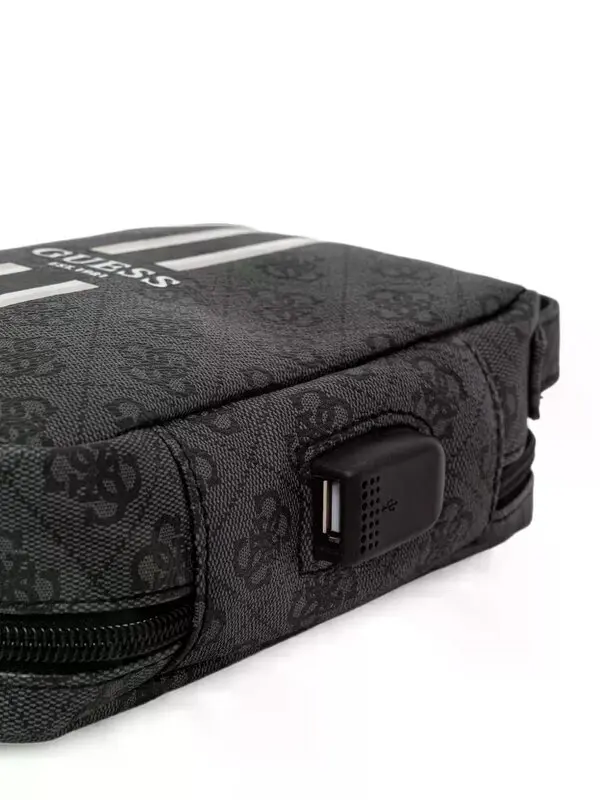Guess Monogram-print Striped Tech Bag