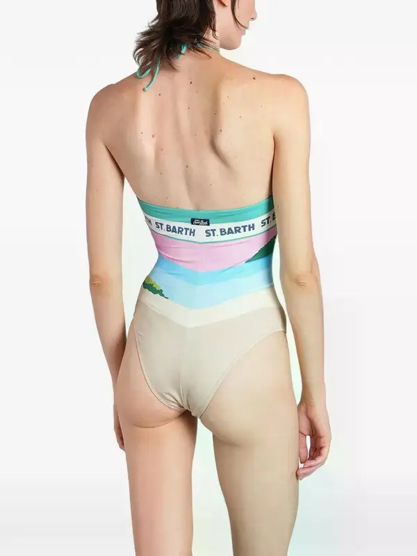 MC2 SAINT BARTH Graphic-print Halterneck Swimsuit