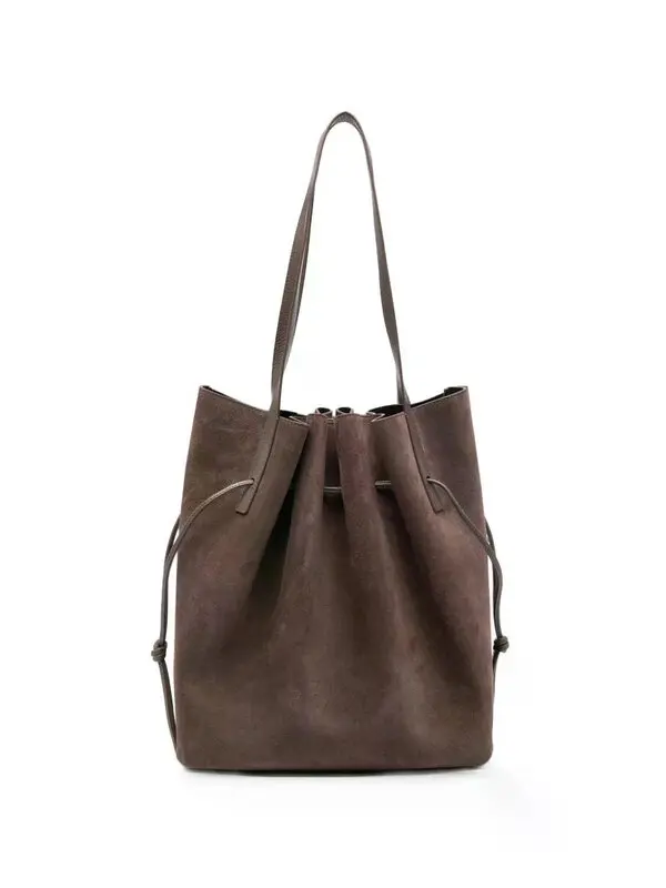 Yuzefi Scallop Drawstring-closure Tote Bag - Brown