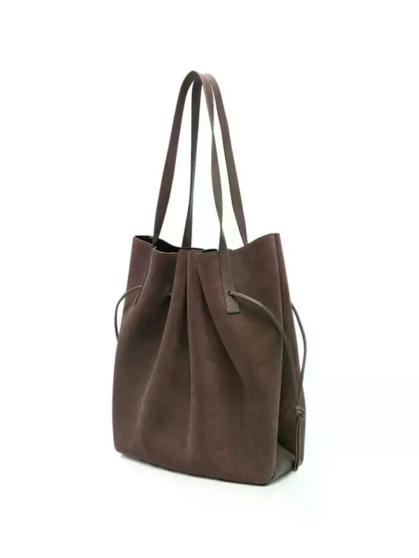 Yuzefi Scallop Drawstring Tote Bag - Brown